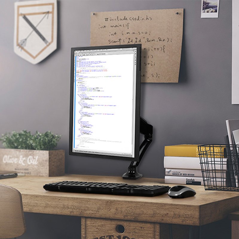 Single Monitor Mount Stand - Arm Desk VESA Bracket for 17 to 32 Inch ...